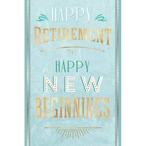 Happy Retirement Happy New Beginnings Elegance Greeting Card — Red Fox ...