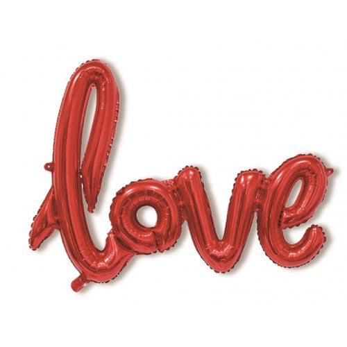 40" Foil Balloon Script "Love" Red — Red Fox Party Supplies