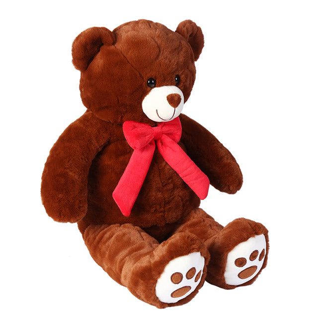 Kyle Bear Brown With Red Bow 52cm — Red Fox Party Supplies