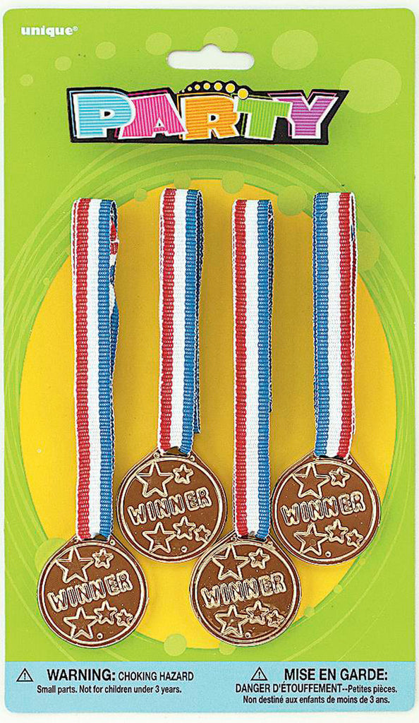 4 Pack Winner Medals — Red Fox Party Supplies
