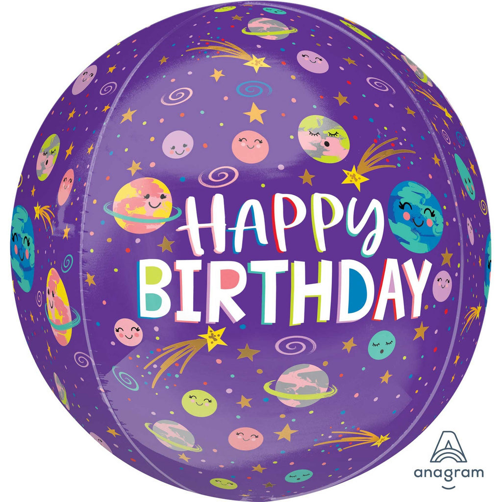 Happy Birthday Galaxy Orb 15''/38cm — Red Fox Party Supplies