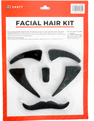 Black Facial Hair Kit — Red Fox Party Supplies
