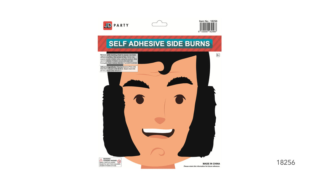 Self Adhesive Black Side Burns — Red Fox Party Supplies