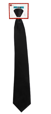 Plain Black Long Tie — Red Fox Party Supplies