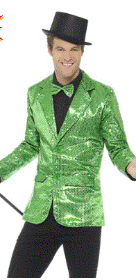 Sequin Green Jacket Costume - Large — Red Fox Party Supplies