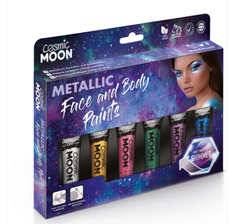 Cosmic Moon Metallic Face And Body Crayons 6 Pk — Red Fox Party Supplies