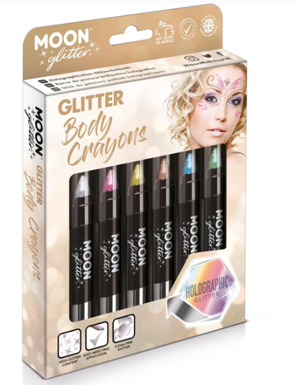 Moon Glitter Body Crayons 6 Pk — Red Fox Party Supplies