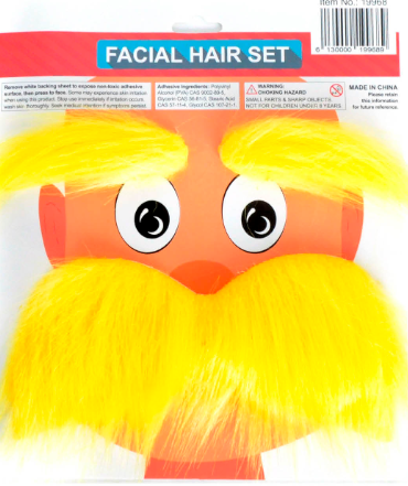Yellow Beard & Moustache Set — Red Fox Party Supplies