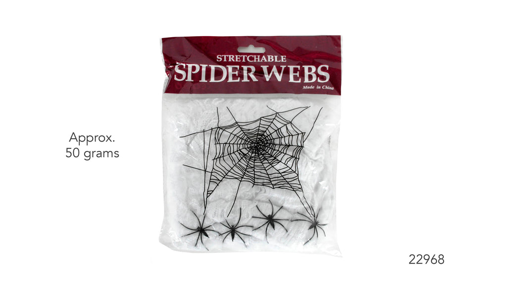 50 Gram Spider Web With 4 Spiders — Red Fox Party Supplies