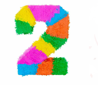 Rainbow Number 2 Pinata — Red Fox Party Supplies