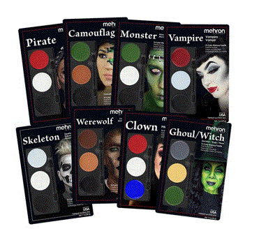 Werewolf Tri Colour Make Up Palette Carded — Red Fox Party Supplies