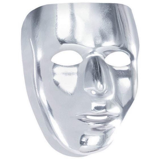 Full Face Silver Mask — Red Fox Party Supplies