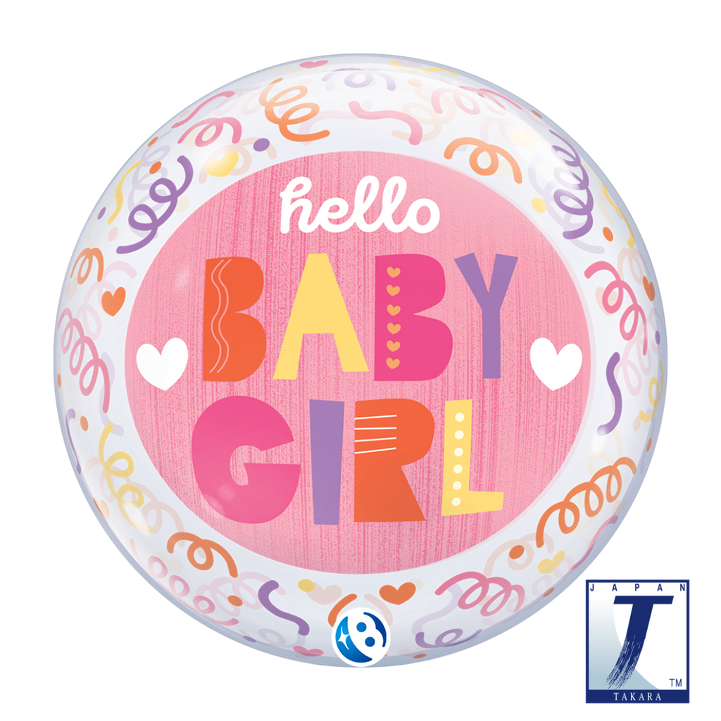 Takara Baby Girl Streamers 22''/56cm Bubble — Red Fox Party Supplies