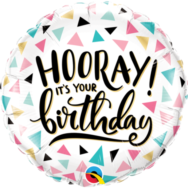 18" Foil Balloon -Hooray Its Your Birthday — Red Fox Party Supplies