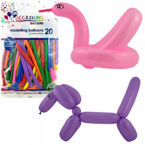 Modelling Balloons 20 Pack Decrotex — Red Fox Party Supplies
