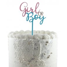 Acrylic Boy Or Girl Cake Topper — Red Fox Party Supplies