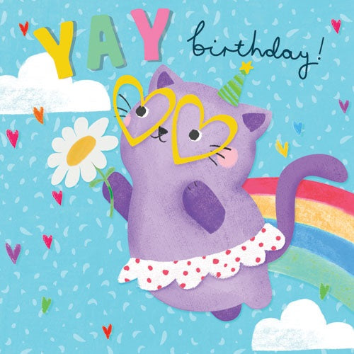 Yay Cat Birthday Card — Red Fox Party Supplies