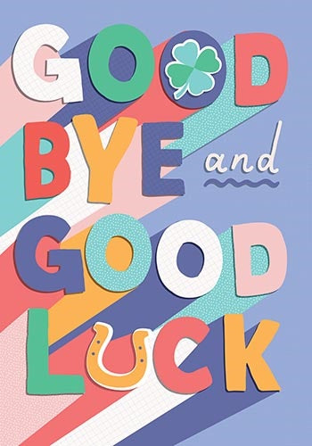 Good Bye And Good Luck Large Card — Red Fox Party Supplies