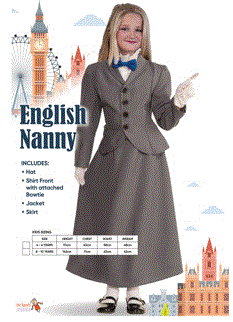 Kids English Nanny Costume — Red Fox Party Supplies