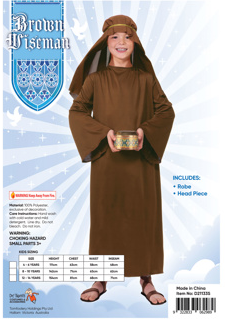 Childrens Wiseman Robe And Headpiece - Large — Red Fox Party Supplies