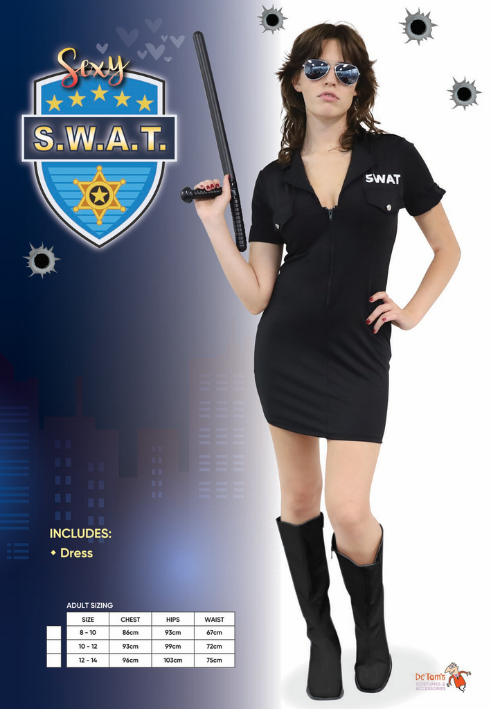 Sexy Swat Dress 8-10 — Red Fox Party Supplies