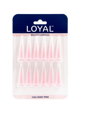 Baby Pink Bullet Candle 12 Pk — Red Fox Party Supplies