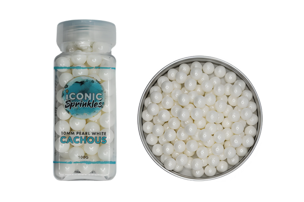 Iconic 10mm Pearl White Cachous 100g — Red Fox Party Supplies