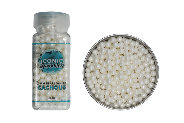 Iconic 8mm Pearl White Cachous 100g — Red Fox Party Supplies