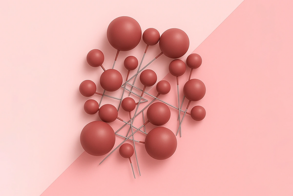 Rose Pink Matte Ball Toppers 20pcs — Red Fox Party Supplies