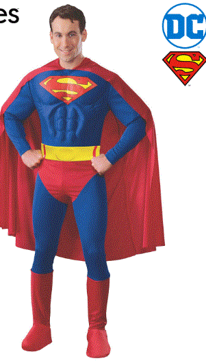 Adult Superman Muscle Chest Costume - Adult S — Red Fox Party Supplies
