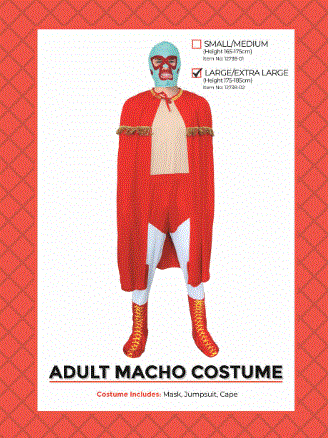 Adult Macho Costume Large/Extra Large — Red Fox Party Supplies