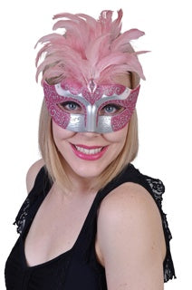 Gabrielle Eye Mask With Feathers — Red Fox Party Supplies