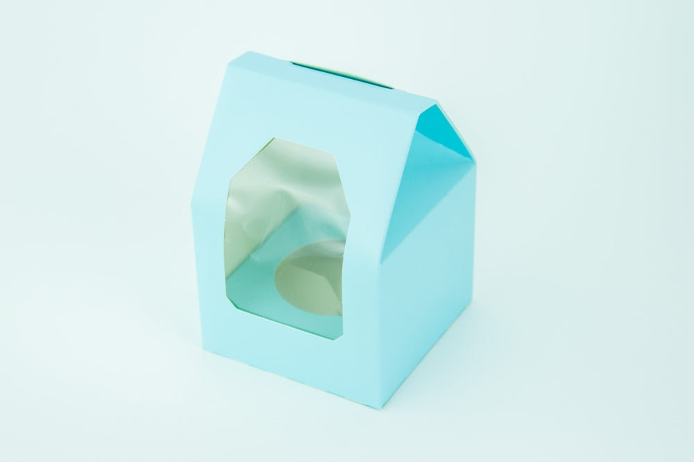 Single Cupcake Box With Insert - Blue — Red Fox Party Supplies