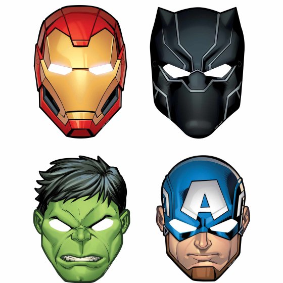 Marvel Avengers Paper Masks 8 Pack — Red Fox Party Supplies