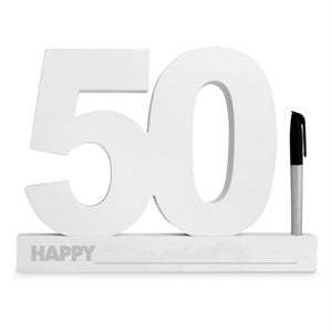 Signature Block 50th White — Red Fox Party Supplies