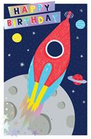 World Greetings - Happy Birthday - Rocket Ship — Red Fox Party Supplies