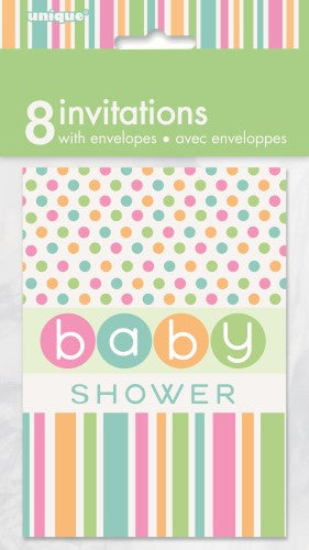 Baby Shower Invitations 8 Sheets — Red Fox Party Supplies