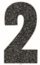 Cake Topper Glitter Black Number 2 — Red Fox Party Supplies