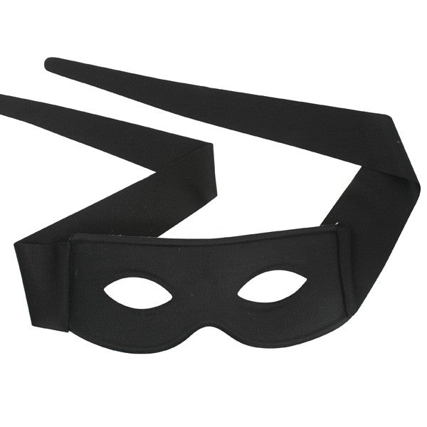 Zorro With Ties Small Black Eye Mask — Red Fox Party Supplies