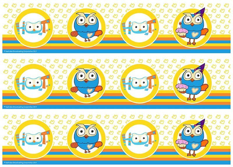 Hoot Cake Strip A4 Edible Image — Red Fox Party Supplies