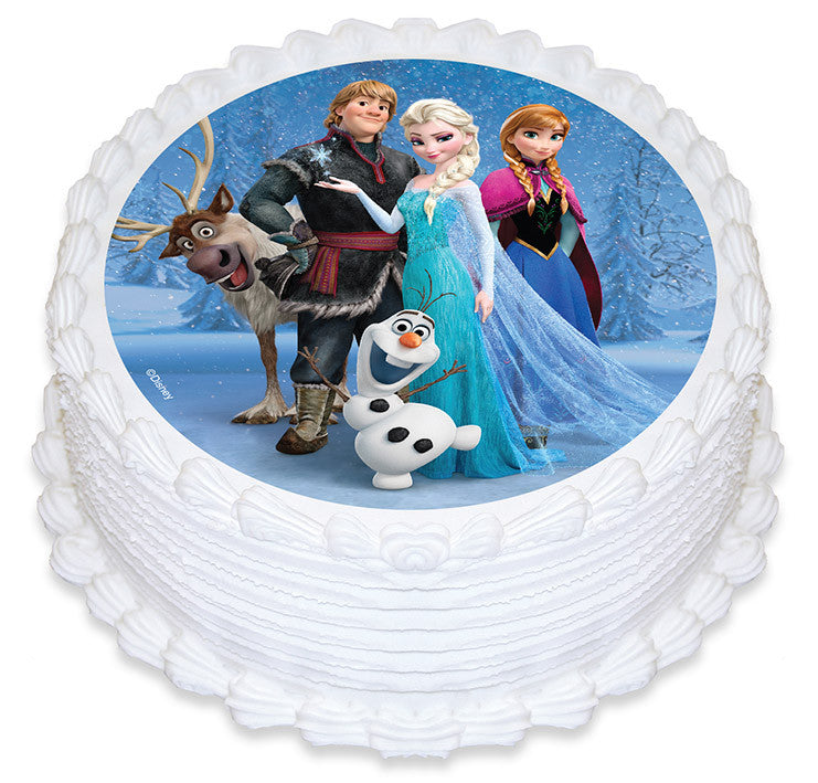 Disney Frozen - Group Round Edible Icing Image - 6.3 Inch / 16cm — Red ...