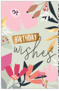 Perennial Birthday Wishes Card — Red Fox Party Supplies